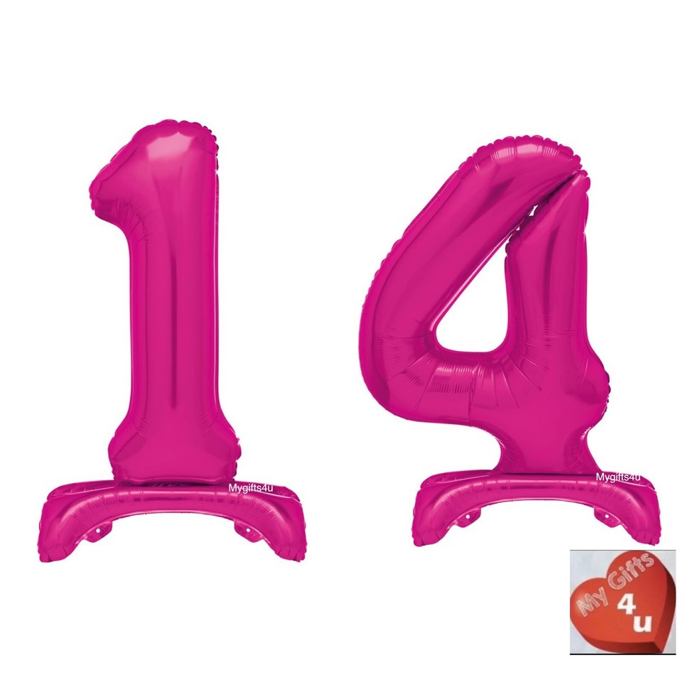 Pink 14th Birthday Decorations Party Bunting Silver Balloons Banners ...