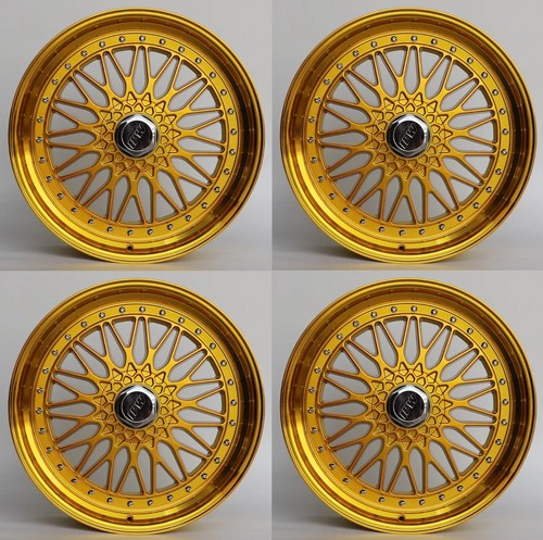 20x8.5 / 20x9.5 Staggered Gold Euro RS Style Wheels Set 5x120/5x114.3 ...