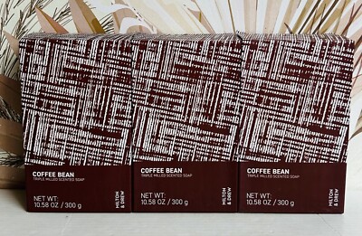 3-Pack Milton & Drew ~ Coffee Bean Triple Milled Scented Bar Soap 10.5 ...
