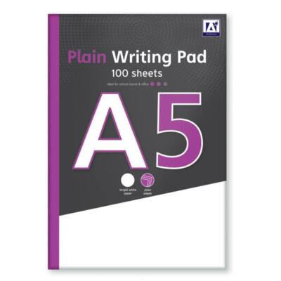 A5 Plain Writing Pad - Refill White Paper 100 Sheets Office Notebook ...