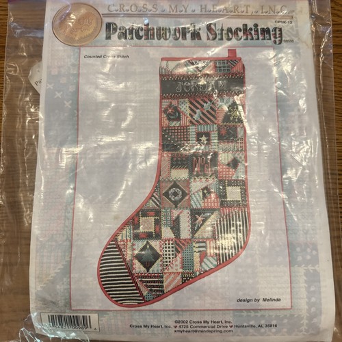 Vintage Cross My Heart Cross Stitch Kit Patchwork Christmas Stocking CPSK -12 | eBay