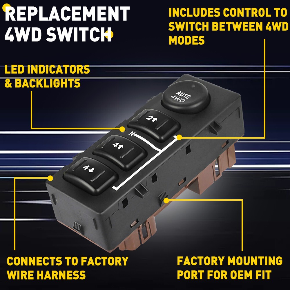 4x4 4WD Switch Control Selector for Chevy Sierra Silverado 1500 03-07 ...