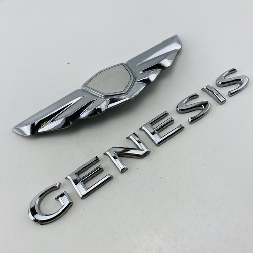 2009-2014 Hyundai Genesis Emblem Logo Symbol Badge Rear Set Chrome OEM ...