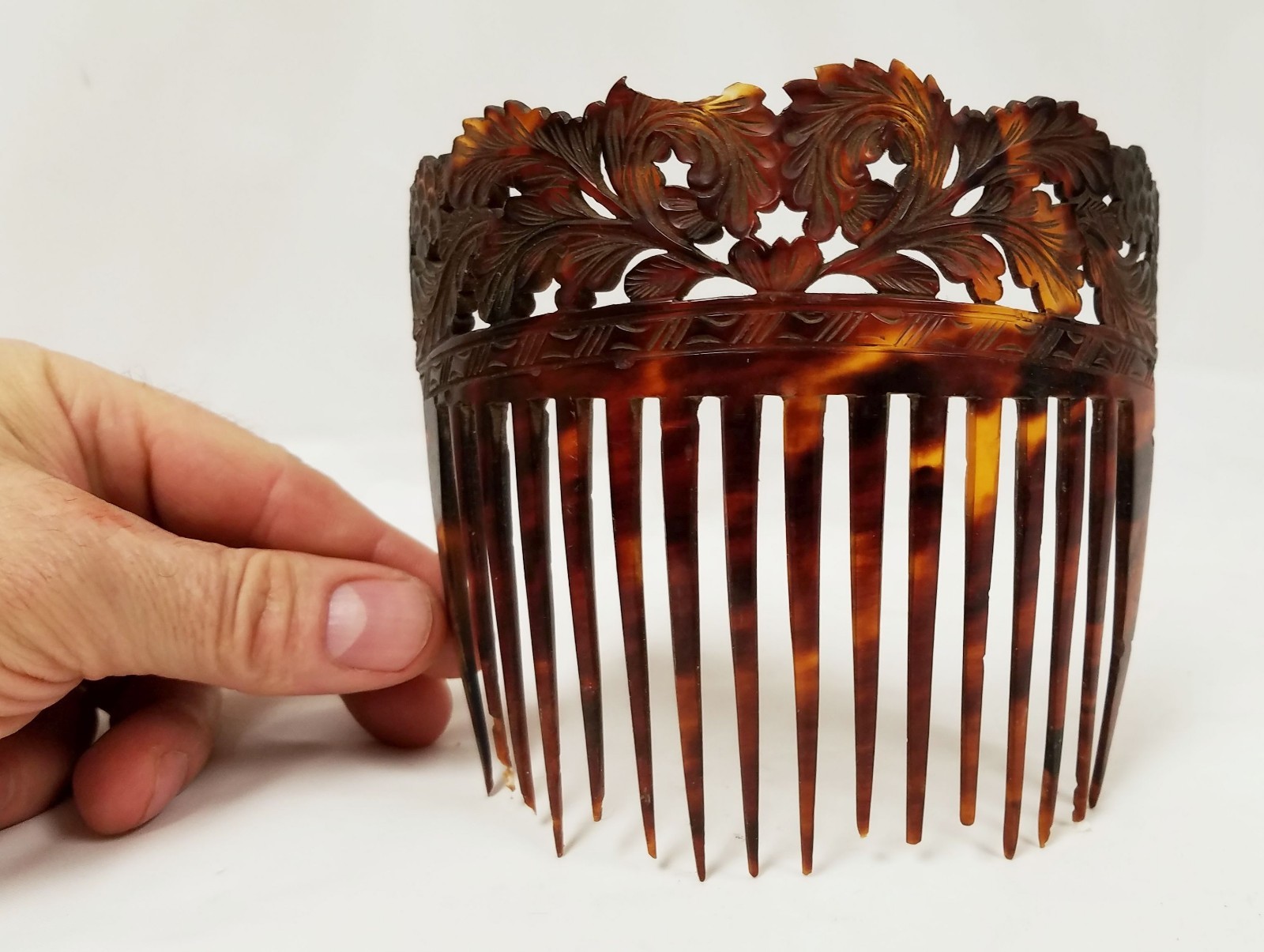 Antique Spanish Ladies Hair Comb Hand Carved | eBay