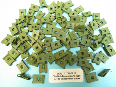 100 each Tinnerman A1784-6Z1D Clip Nuts for use with #6 Sheet Metal ...