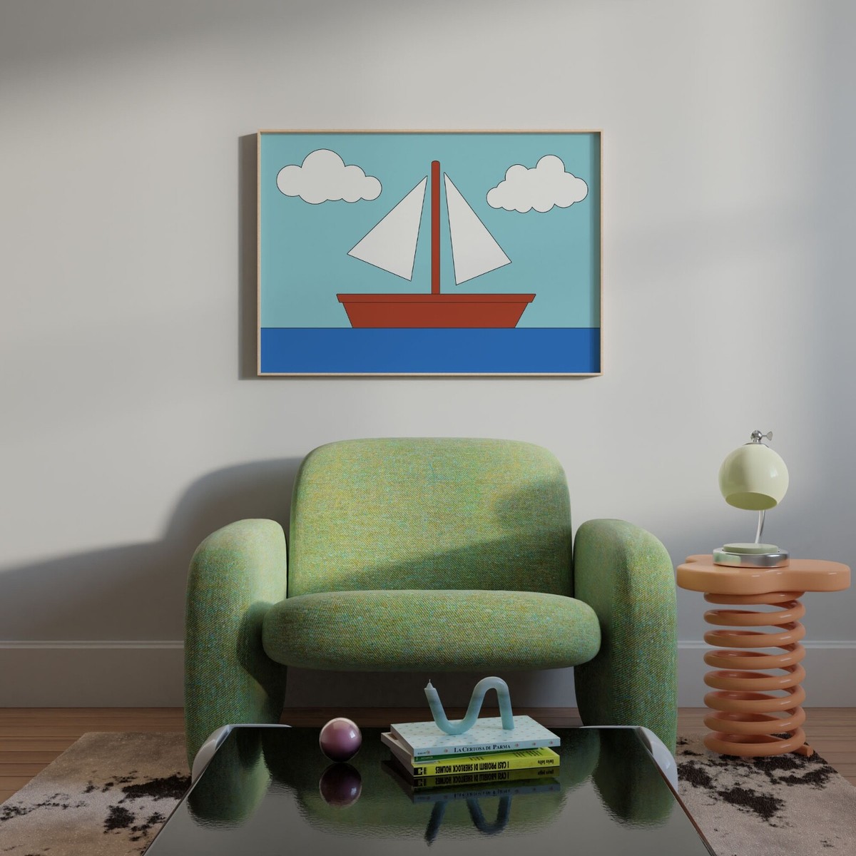 Simpsons Living Room Painting The Simpsons Couch Wall Poster,