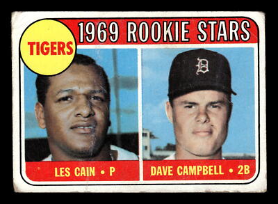 Rookie Stars Les Cain Dave Campbell 1969 Topps #324 Detroit Tigers GD ...