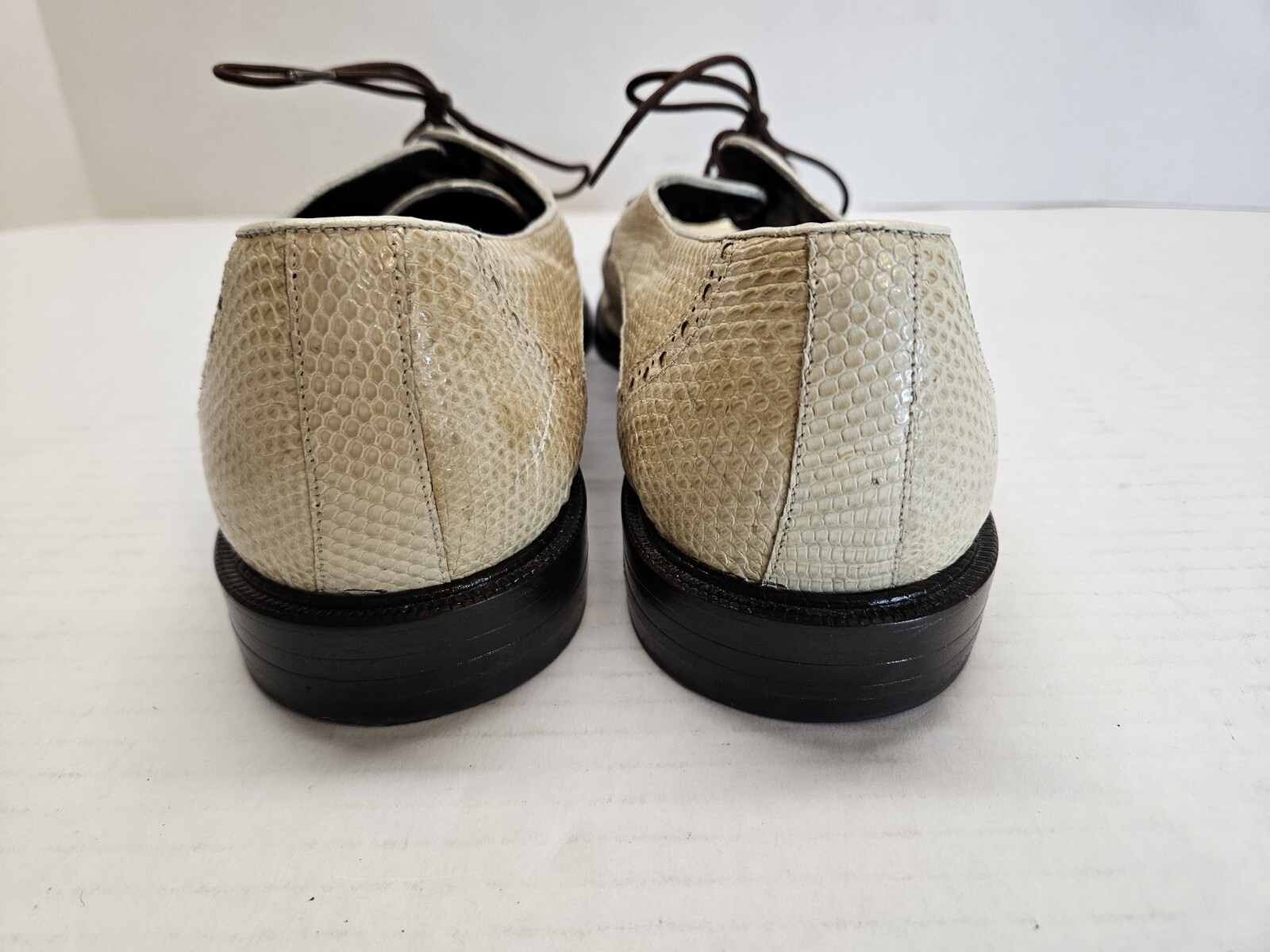 Belvedere Hand Made Two Tone Genuine Lizard Shoe Brown/White Size 10.5 ...