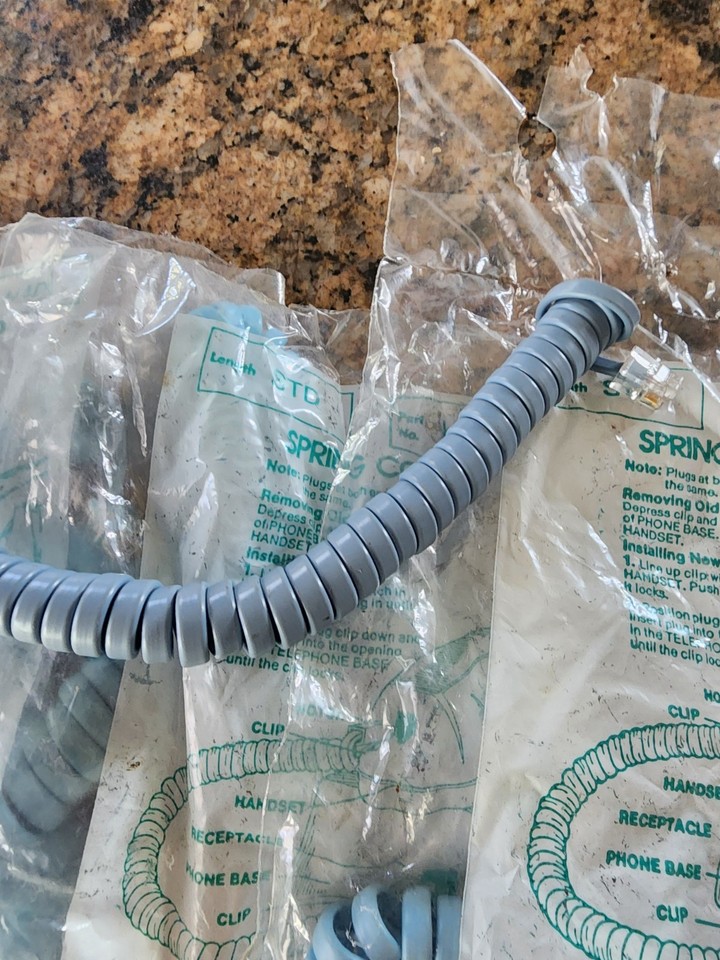 Lot Of 3 New In Bag Telephone Co.Baby Blue Spring Cords | eBay