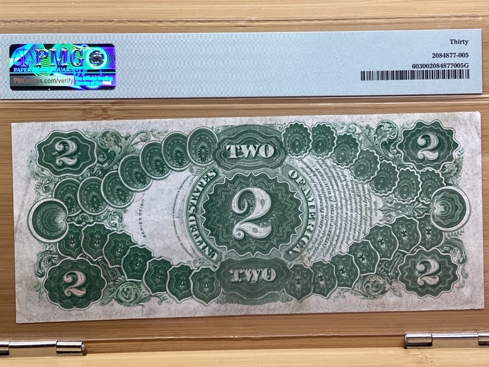 1917 US Legal Tender $2 Note - FR# 60 Speelman/White -PMG bright note ...