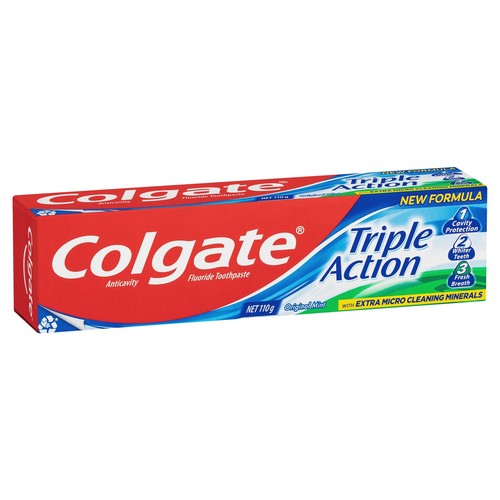 Colgate Triple Action Cavity Protection Fluoride Original Mint ...