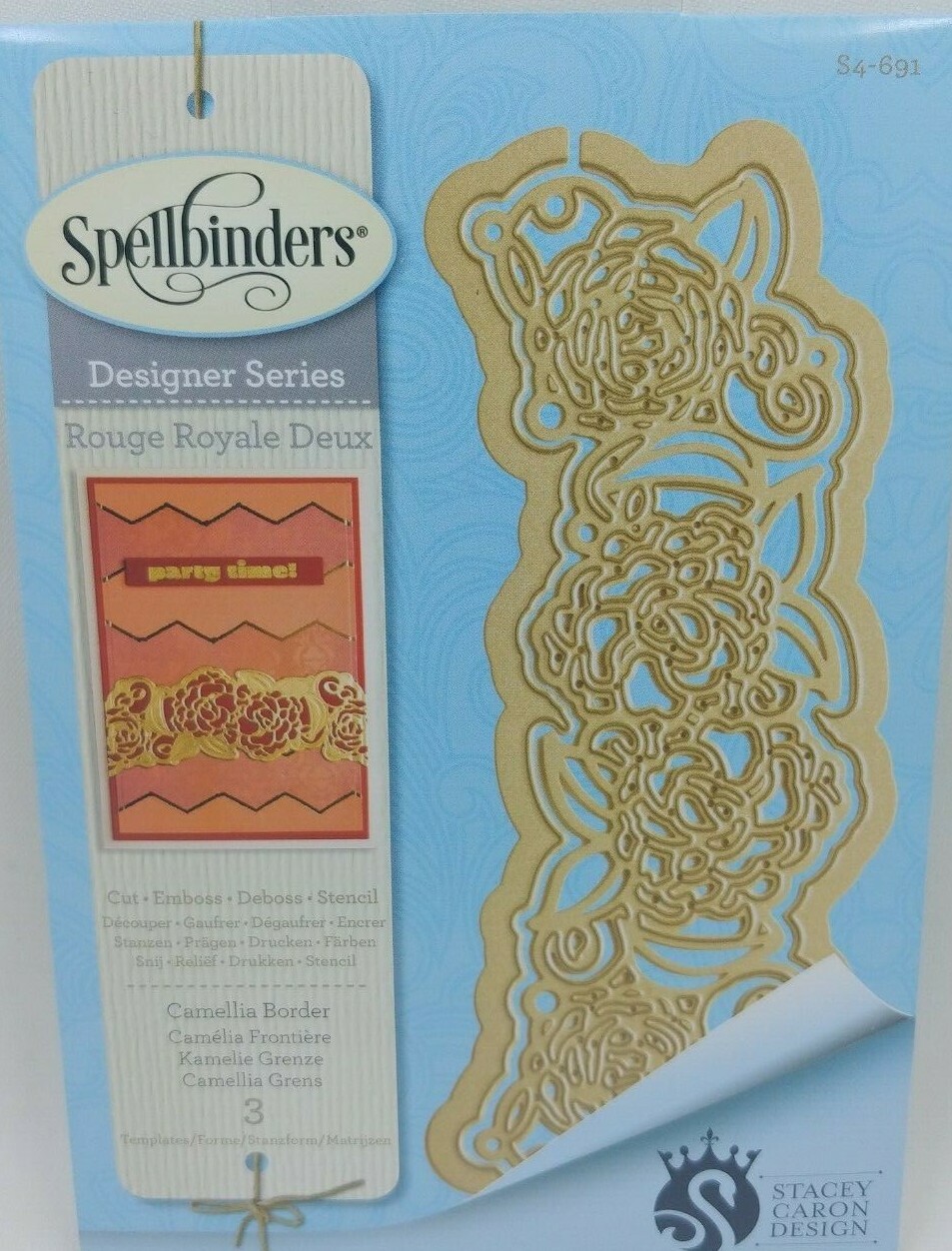SPELLBINDERS Designer Series "Rouge Royal Deux Camellia Border" 3 ...