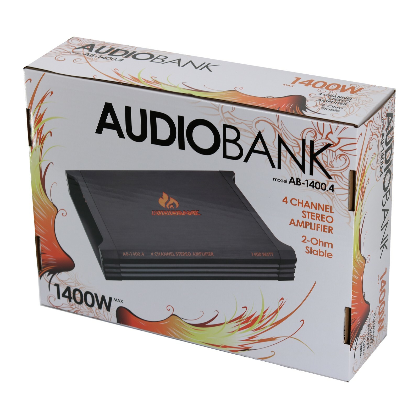 Audiobank 4 Channel 1400 Watt 2 Ohm A/B Class Car Audio Stere0 Speaker ...