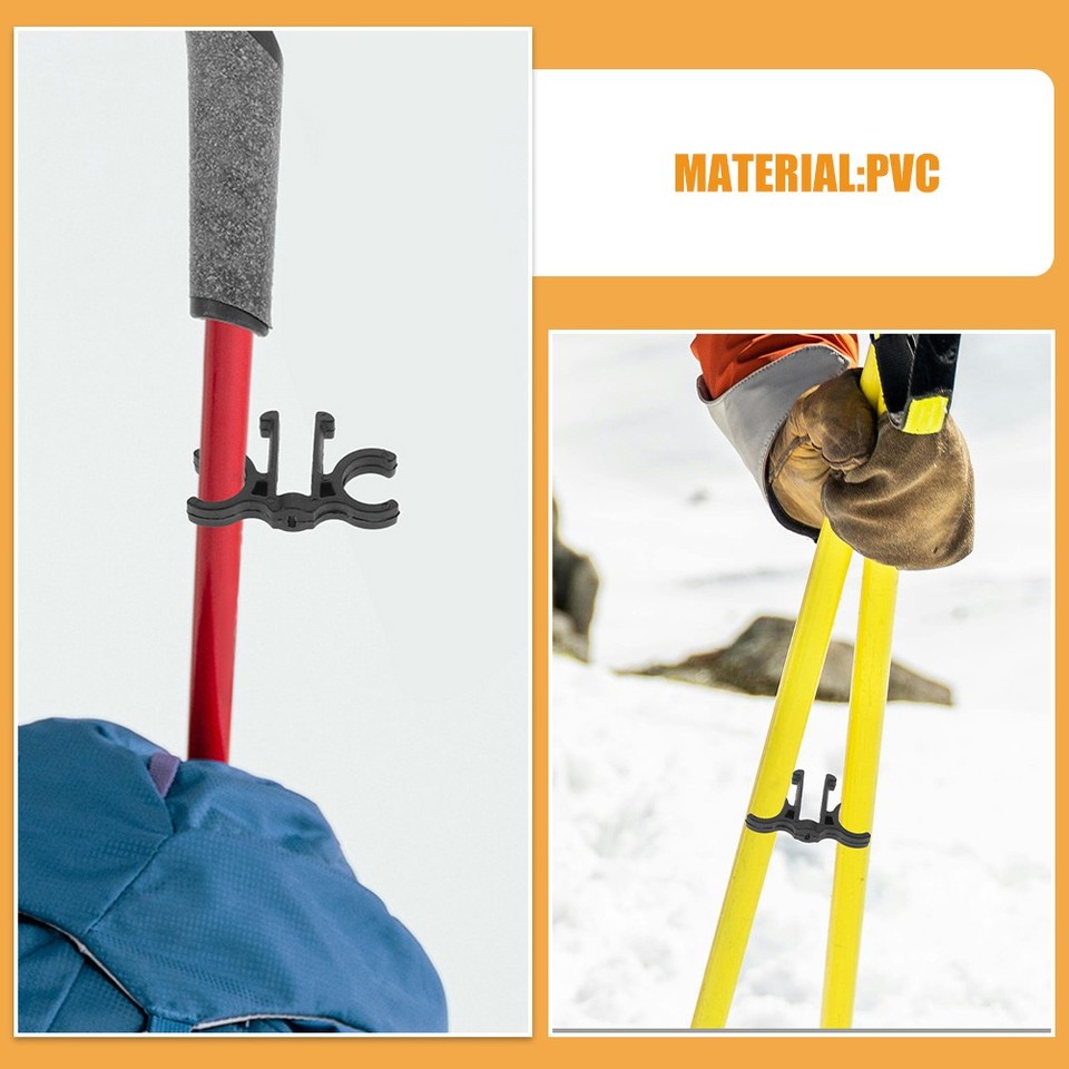 6 Pcs Walking Stick Clip Trekking Pole Holder Clamp Camping Double ...