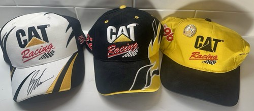 3x CAT Racing Hats Yellow, Bill Davis Racing, Ryan Newman autographed ...