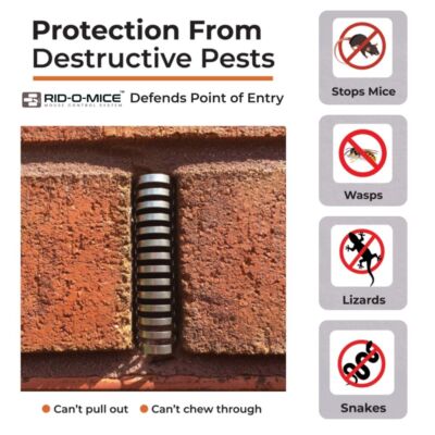 RID-O-MICE Stainless Steel Brick Vent Weep Hole Covers / Inserts, Mouse ...