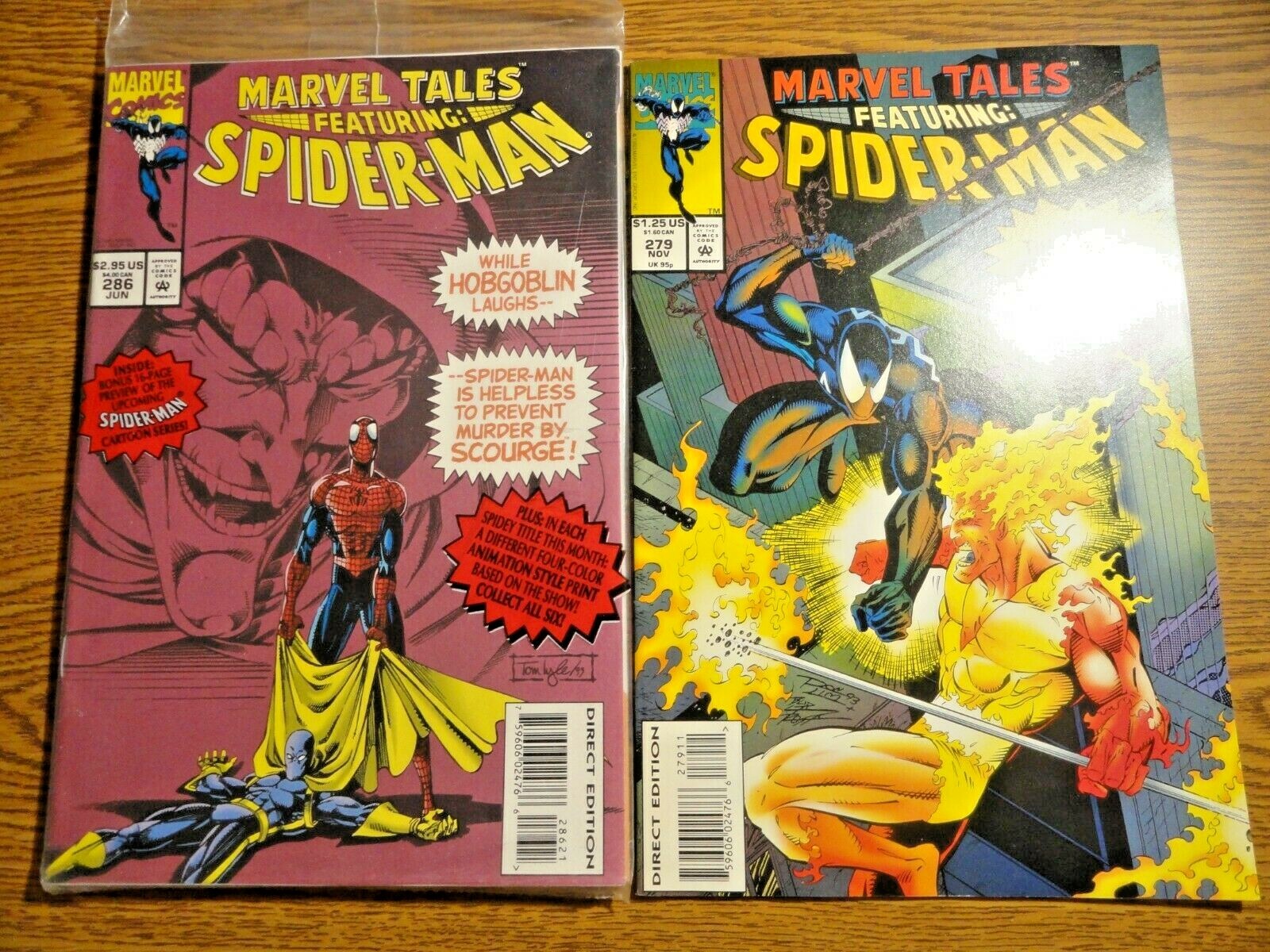 Marvel Tales #279,286 Lot of 2 Spider-man Set Firelord Hobgoblin Black ...