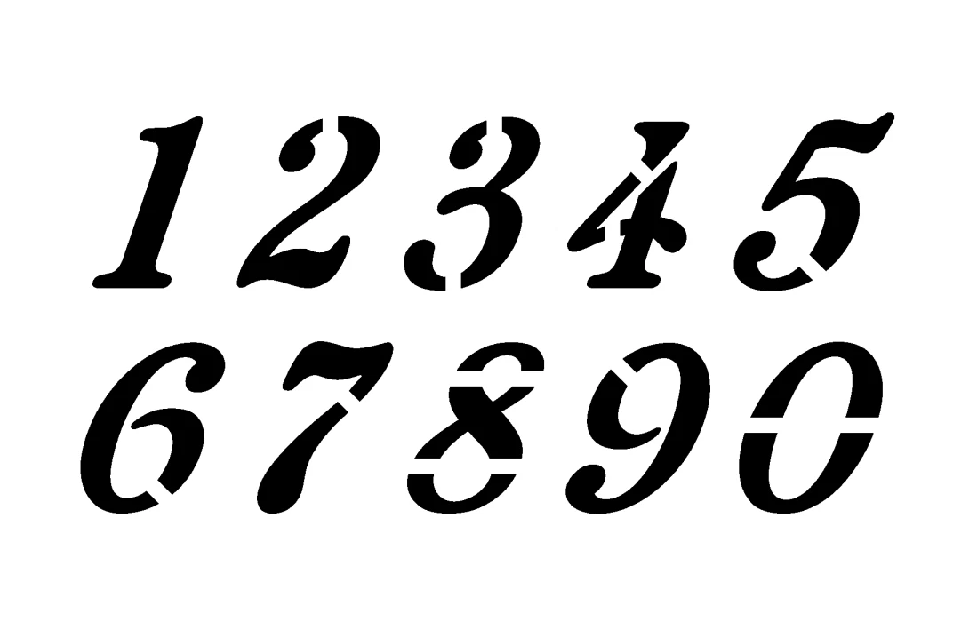 Fancy Script Numbers