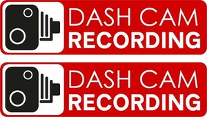 DASHCAM RECORDING WARNING STICKER VINYL DASH CAM CAMERA EXTERNAL x 2 ...