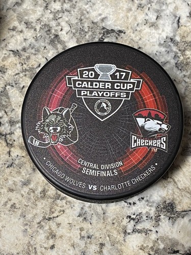 CHICAGO WOLVES Match Up Puck vs. CHARLOTTE CHECKERS 2017 Calder Cup ...