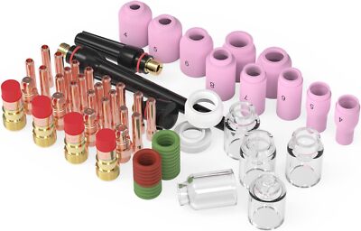 68 Pcs TIG Welding Torch Stubby Gas Lens Pyrex Glass Cup Kit For WP-17 ...