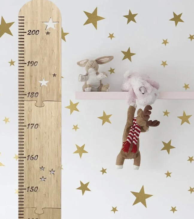 Wooden Kids Children Height Growth Chart Measure Wall Hanging Ruler ...