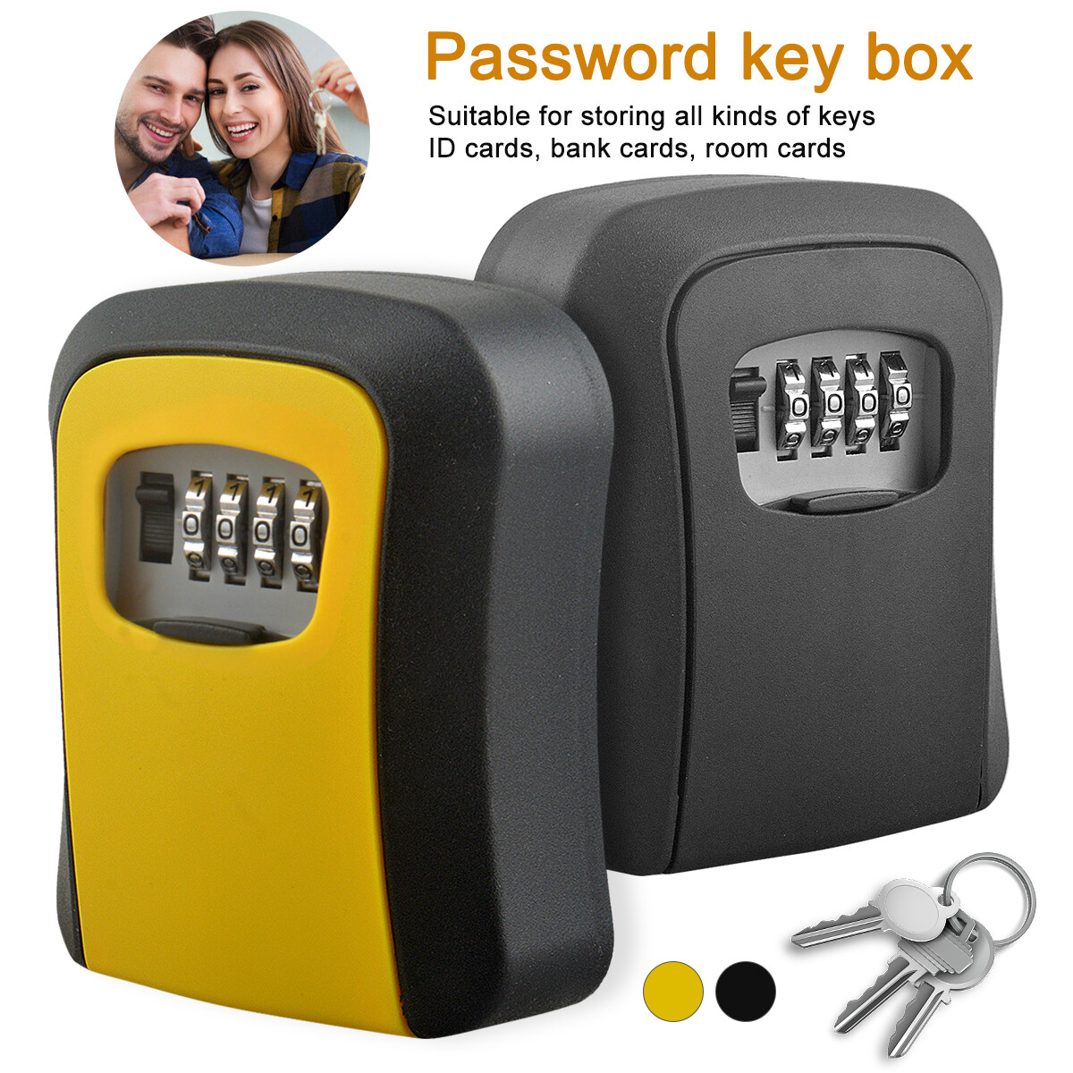 Key Safe Box 4 Digit Wall Mounted Outdoor High Security Code Lock ...