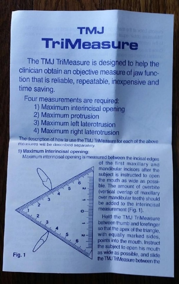 TMJ TriMeasure Dental instrument ruler Tri-measure Autoclavable ...