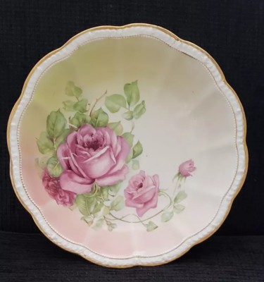 Vintage Crescent China K Round Bowl Trimmed In Gold w Roses #4289 ...