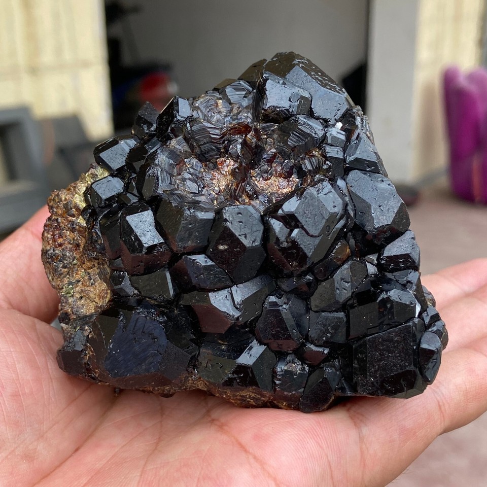 870g Natural Red Garnet Quartz Crystal Gemstone Raw Mineral Specimen ...