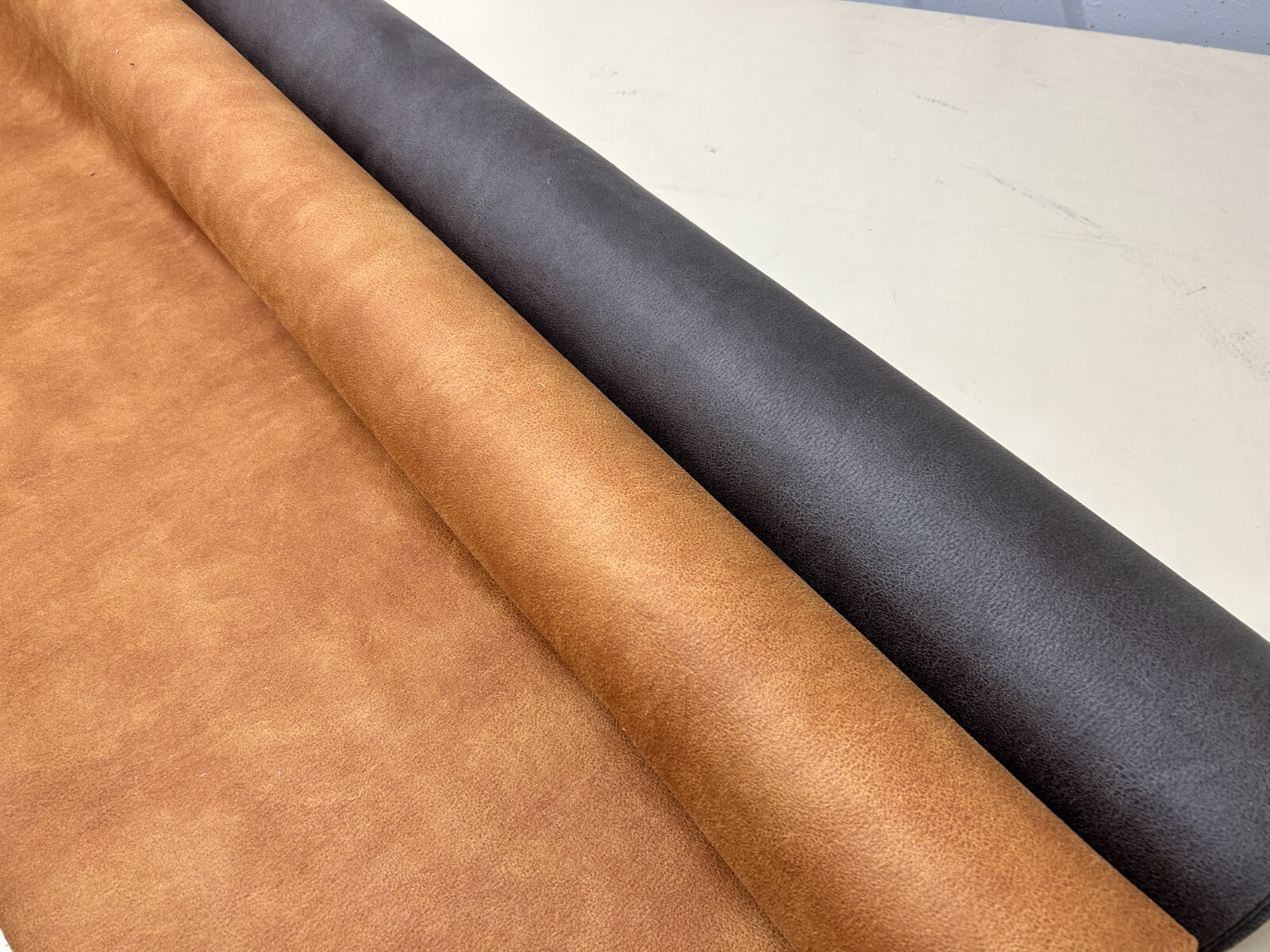 DISTRESSED FAUX LEATHER NUBUCK SOFT VINYL FABRIC 140CM WIDE MADE FOR ...