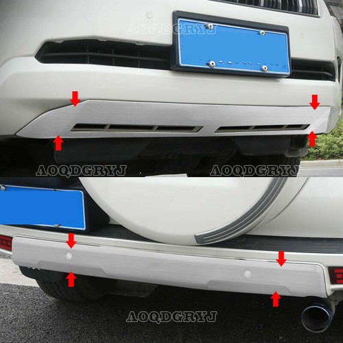 For Toyota Prado 2018-2021Stainless Front Rear Bumper Board Skid Plate ...