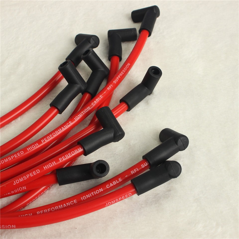 Red 10.5mm JDMSPEED Racing Spark Plug Wires Set FIT Ford 5.0L 5.8L, SB ...