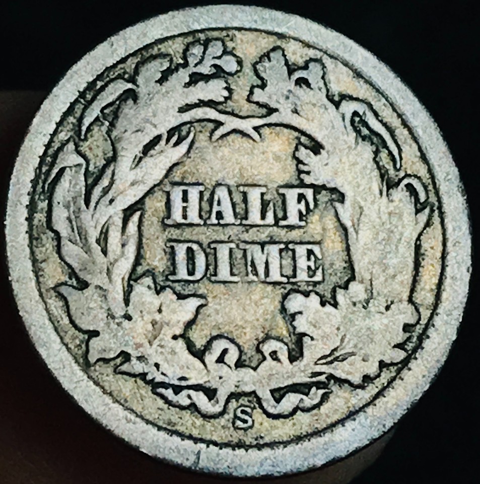 1865 S Seated Liberty Half Dime 5C Key CIVIL WAR DATE US Silver Coin CC27579 | eBay