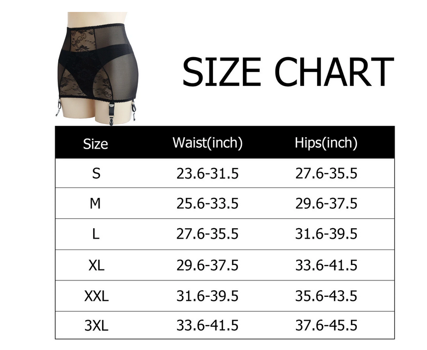 HOT Floral Lace 6 Straps Mesh Suspender Belt Girdle Garter(S-3XL) | eBay