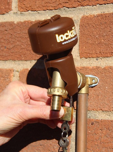 Lockatap Brown Outside Garden Bib Tap Lock Lockable Plastic Cover Hose ...
