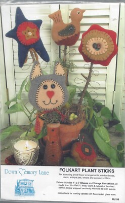 Folkart Plant Sticks ~ Down Memory Lane - Craft Sewing Pattern UNCUT | eBay