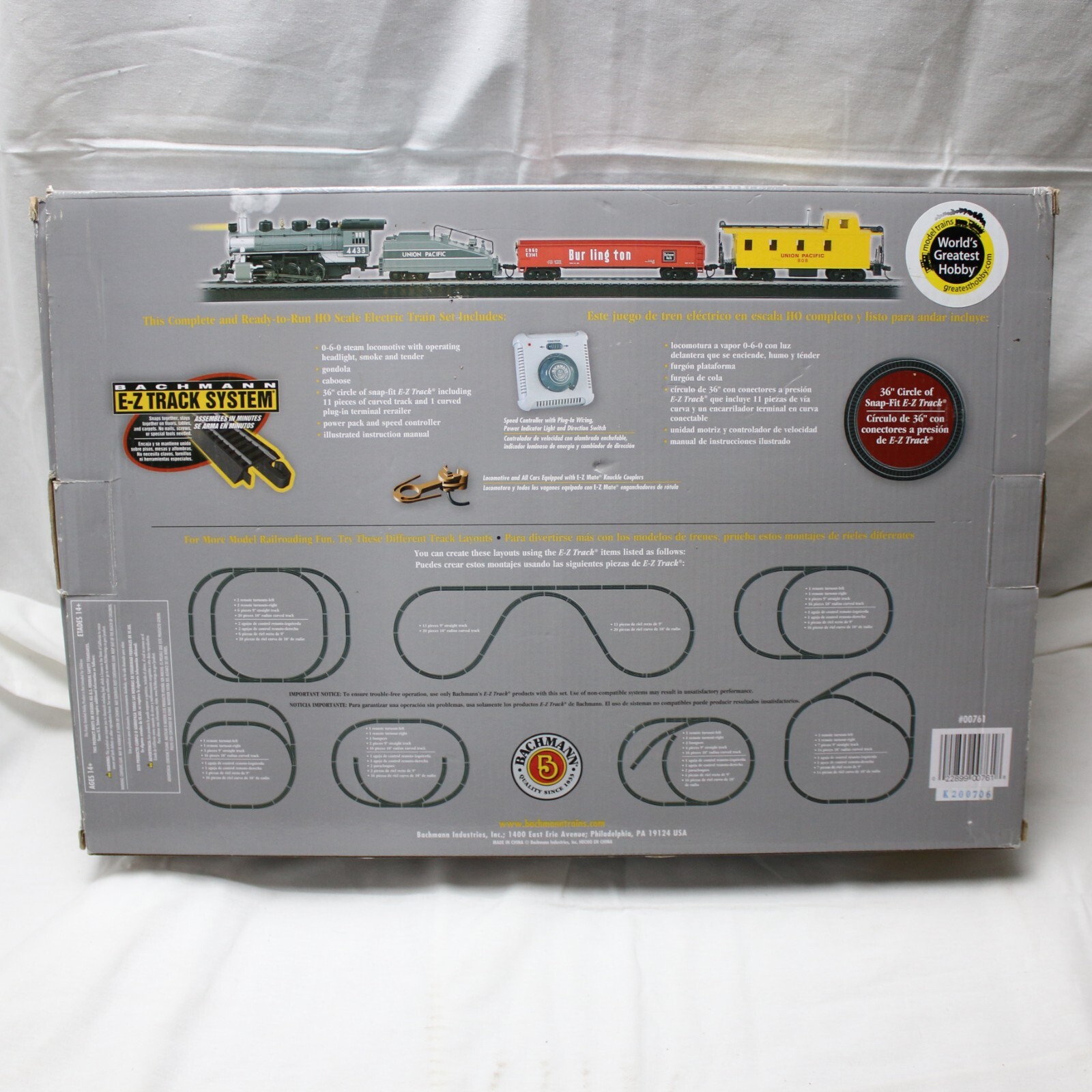 Bachmann 00761 Yard Master Electric E-Z Track Ready to Run Train Set HO ...