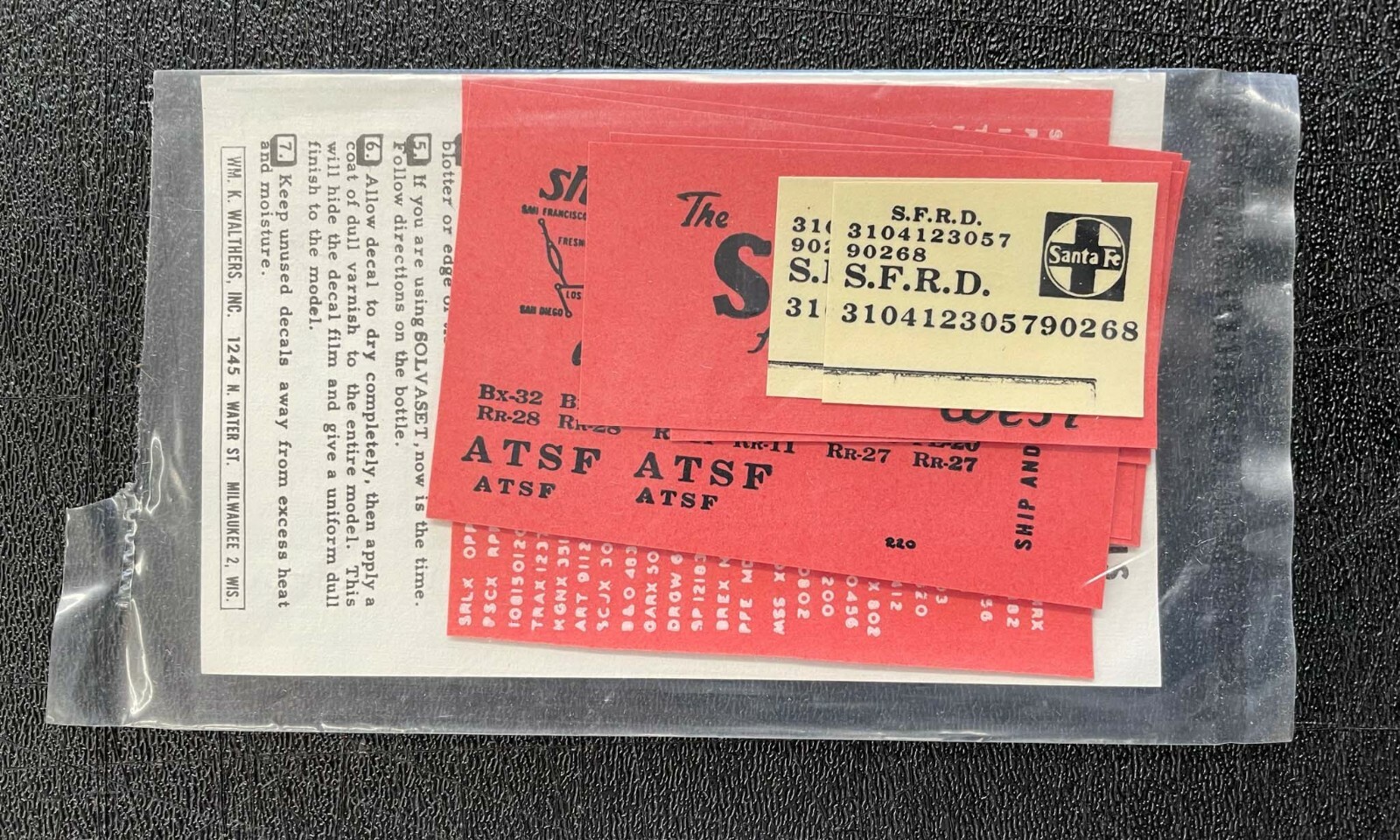 Walthers HO Decal ATSF Santa Fe Scout Reefer Blk Ltr & Herald Sealed ...