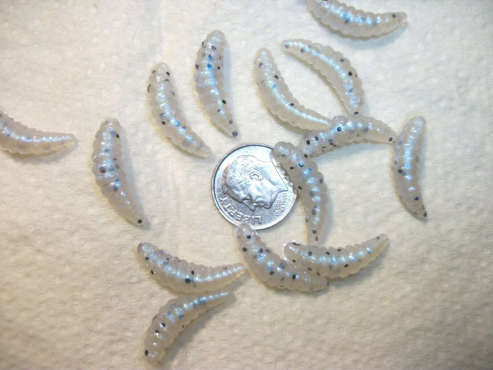 150-7/8" crappie panfish-scent-grubs-soft plastic wax worms-jig-maggot ...