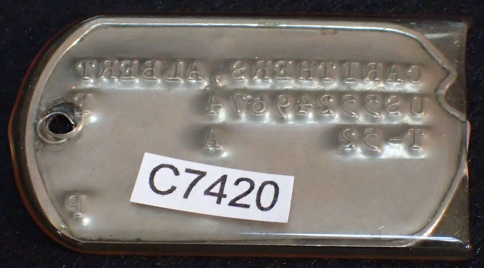 Korean War Era US Army Personnel Identification Disc "Dog Tag" Albert ...