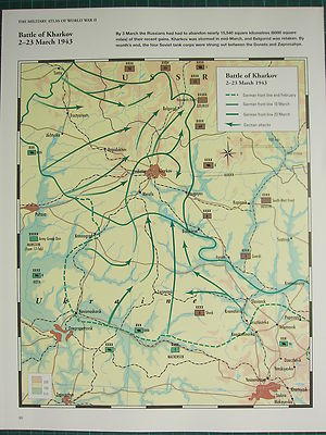 WW2 WWII MAP ~ BATTLE OF KHARKOV 2-23 MARCH 1943 GERMAN FRONT LINE ...