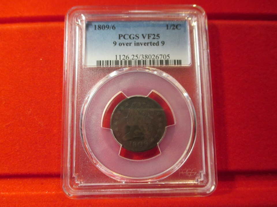 PCGS VF 25 1809/6 9 OVER INVERTED 9 | eBay