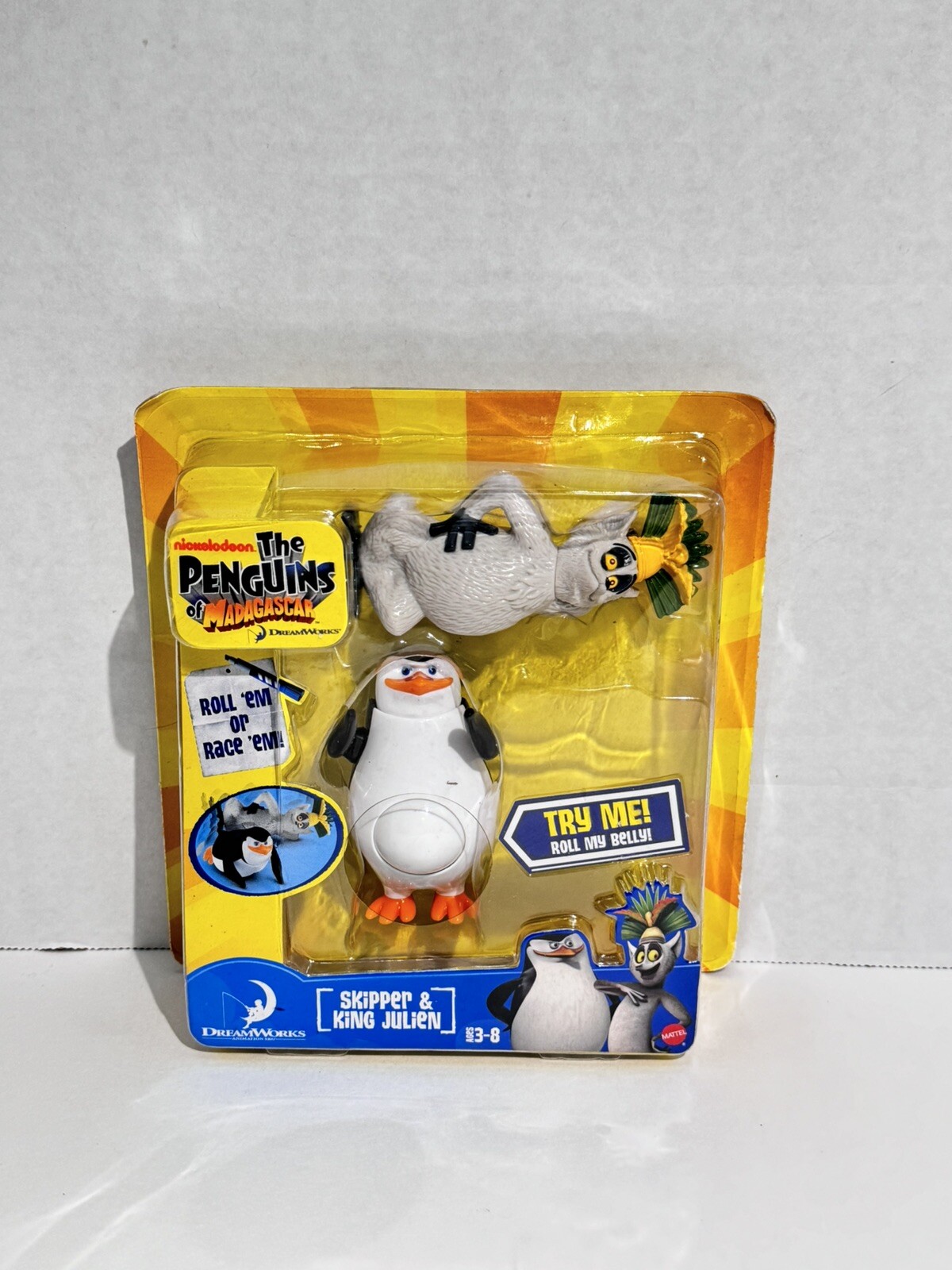 Penguins of Madagascar Skipper And King Julian Roll Em Race Em Belly - NEW | eBay
