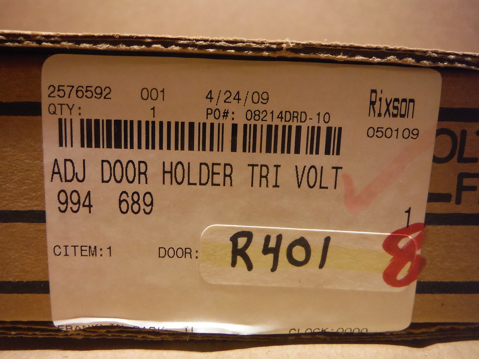 Rixson Tri Volt Electro Magnetic Door Holder 994 Industrial Doors ...