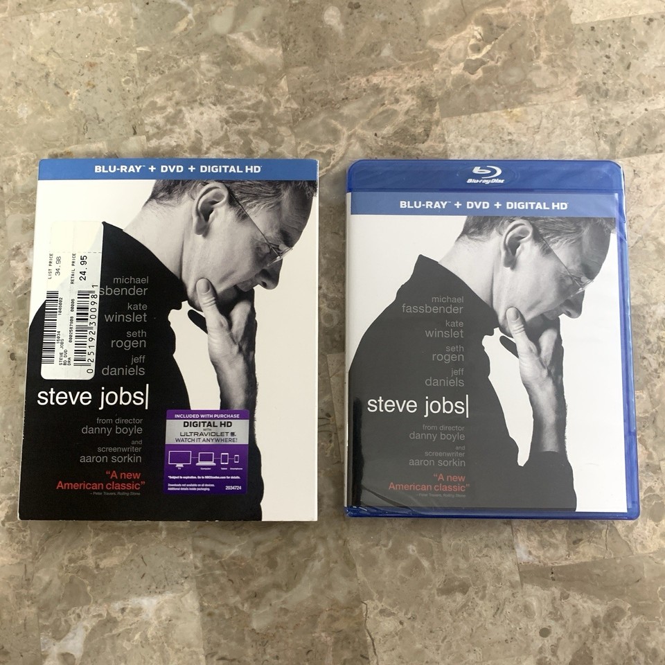 Sealed! Steve Jobs Blu-ray + DVD Slipcover Movie Michael Fasbender ...