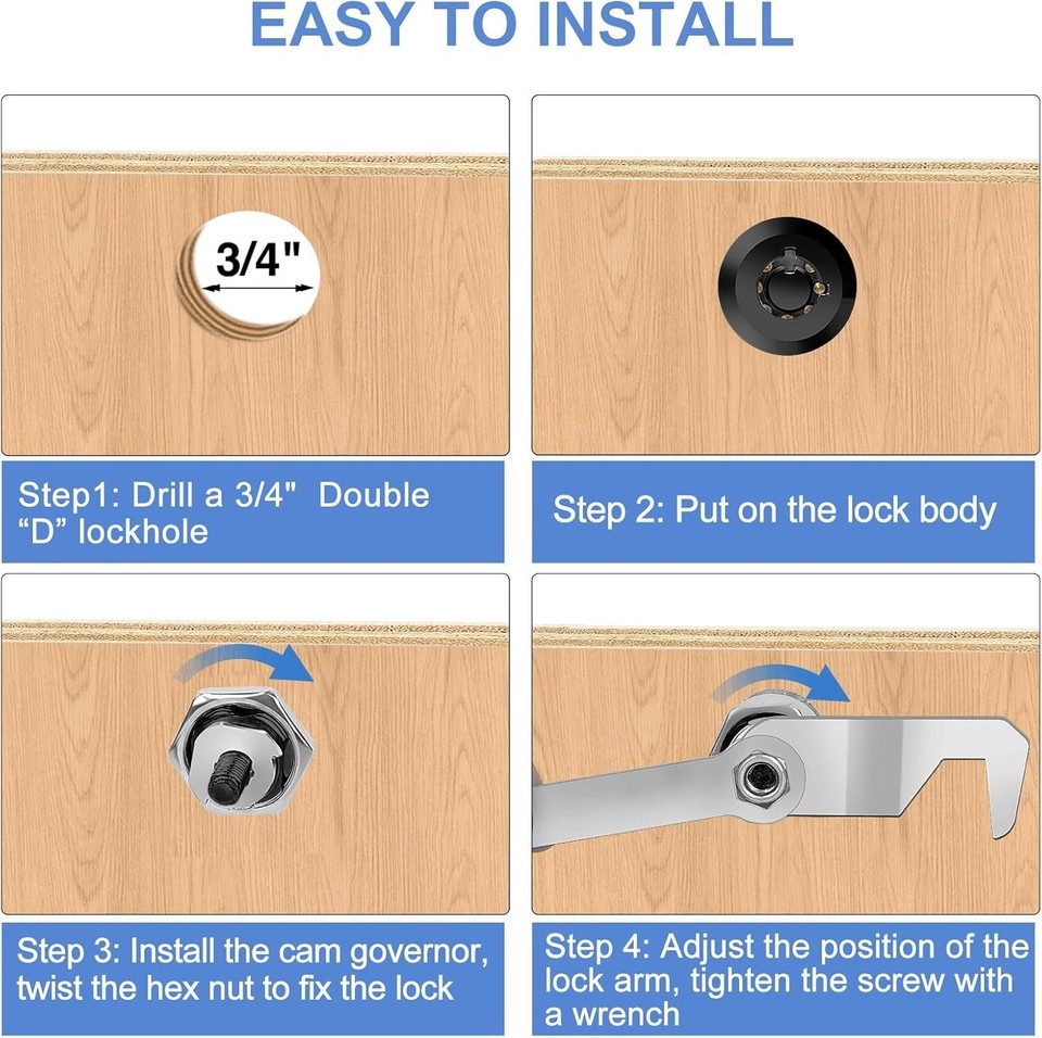 Black Toolbox Lock With Keys, Cabinet Locks Keyed Alike, Hook Cam, Tubular Cam L | eBay