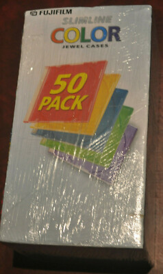 FujiFilm Slimline Color Jewel Cases 50 Pack CD/DVD Multi Games Music ...