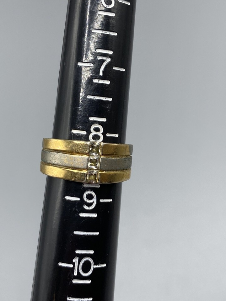 RS Covenant Rings Lot of 4 size 8 - 8.5 Silver/Gold w/Semi-precious ...