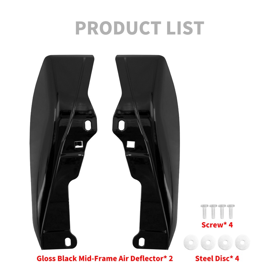 Black Mid-Frame Heat Shield Cover Air Deflectors Fit For Harley Touring ...